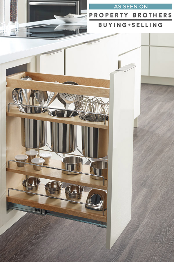 Base Utensil Pantry Pull-out Cabinet | Diamond Cabinets